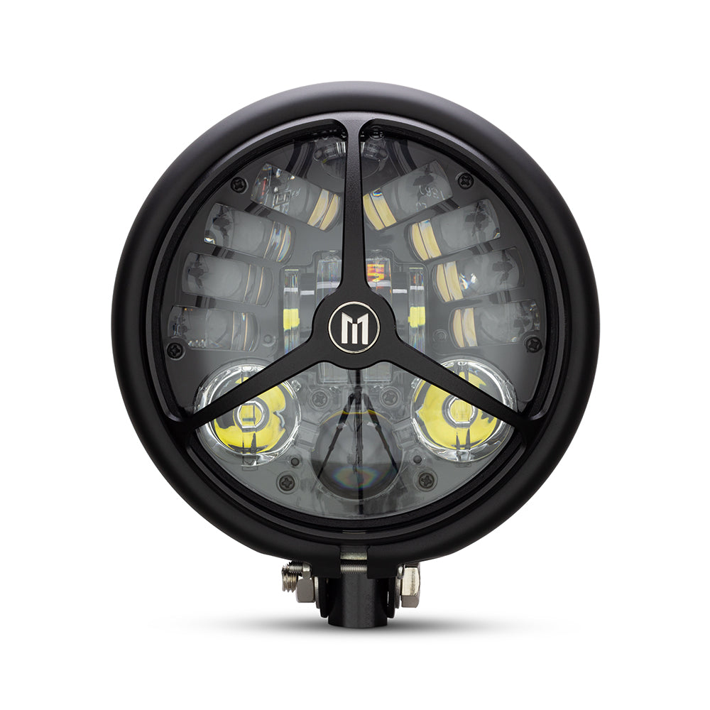 Max-Inc 5.75 Inch Matte Black Bates LED MOD Integrated Headlight - DRL ...