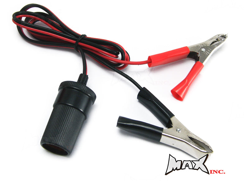 Portable 12v Cigarette Lighter Power Socket with Battery Terminal Clip ...